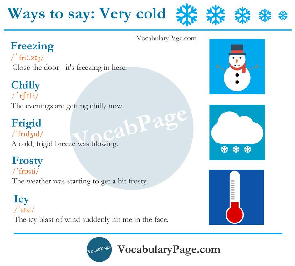 Ways To Say VERY COLD English Learn Site Ways To Say VERY COLD English Learn Site