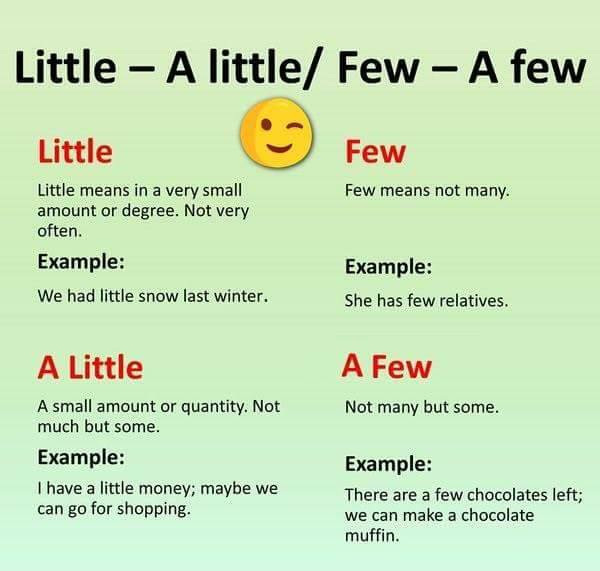 Much Many Little A Little Few A Few Much Many Little A Little Few A Few