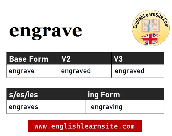 Engrave V1 V2 V3, Engrave Past and Past Participle Form Tense Verb 1 2 ...
