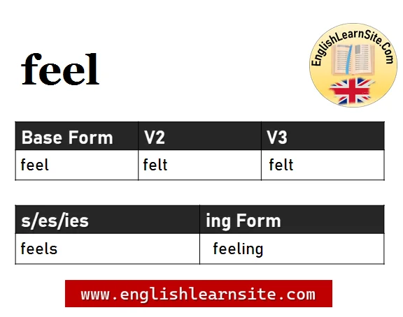 Feel V1 V2 V3, Feel Past and Past Participle Form Tense Verb 1 2 3 ...