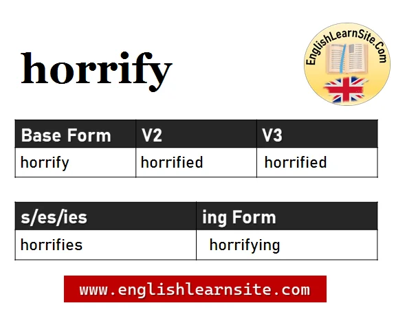 Horrify V1 V2 V3, Horrify Past and Past Participle Form Tense Verb 1 2 ...