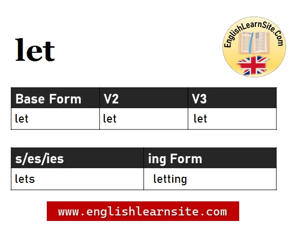 Let V1 V2 V3, Let Past and Past Participle Form Tense Verb 1 2 3 ...