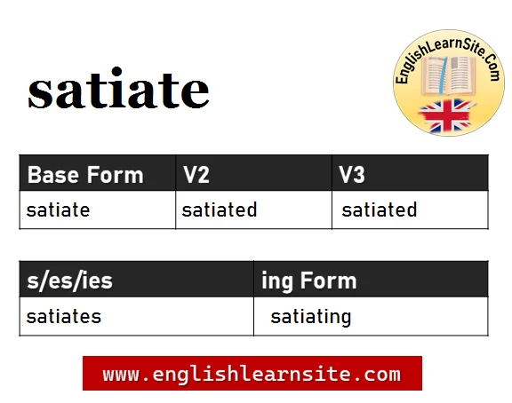 Satiate V1 V2 V3, Satiate Past and Past Participle Form Tense Verb 1 2 ...